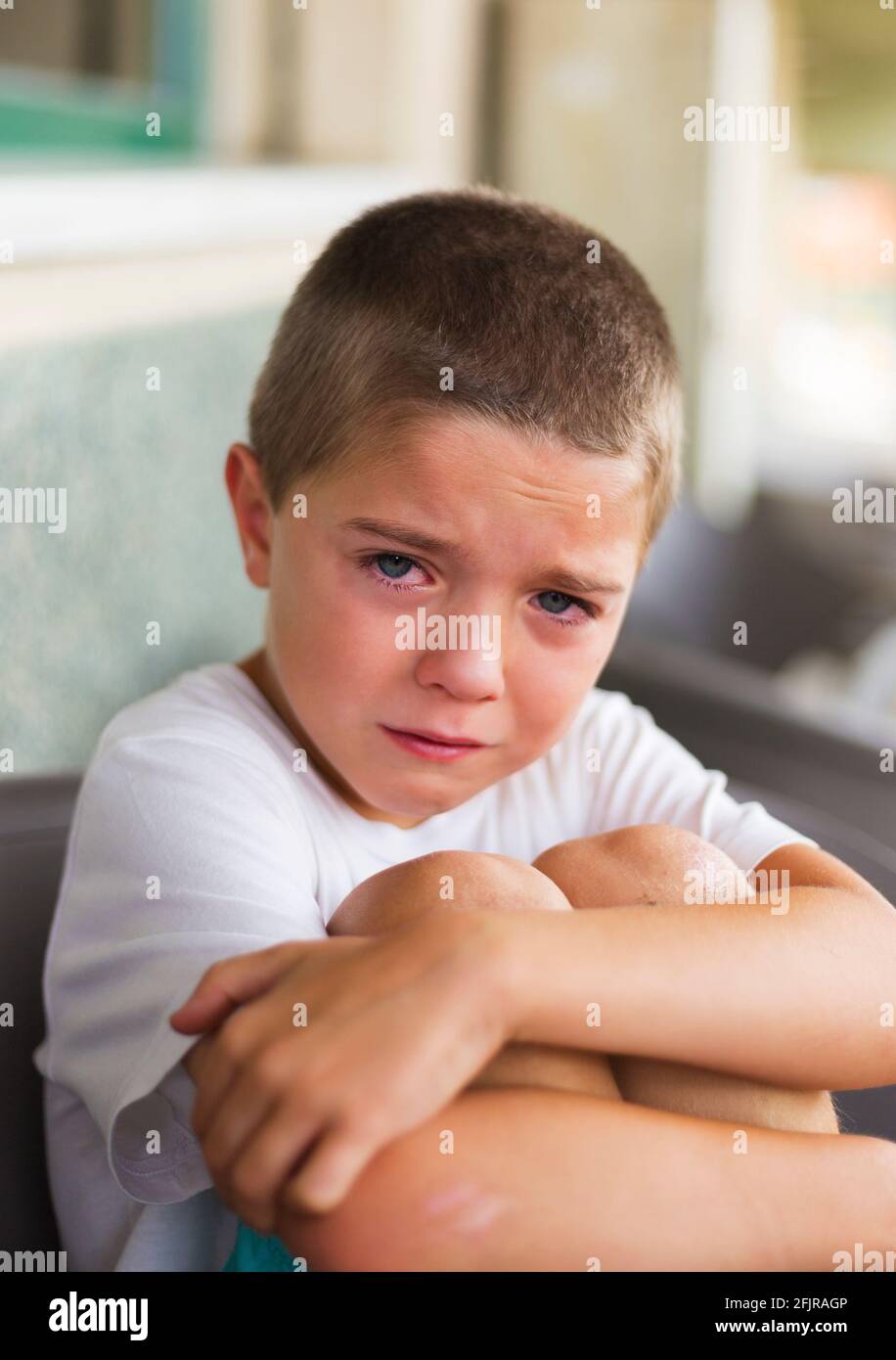 An Unhappy Upset Child Crying - Throwing a Tantrum Stock Photo - Alamy