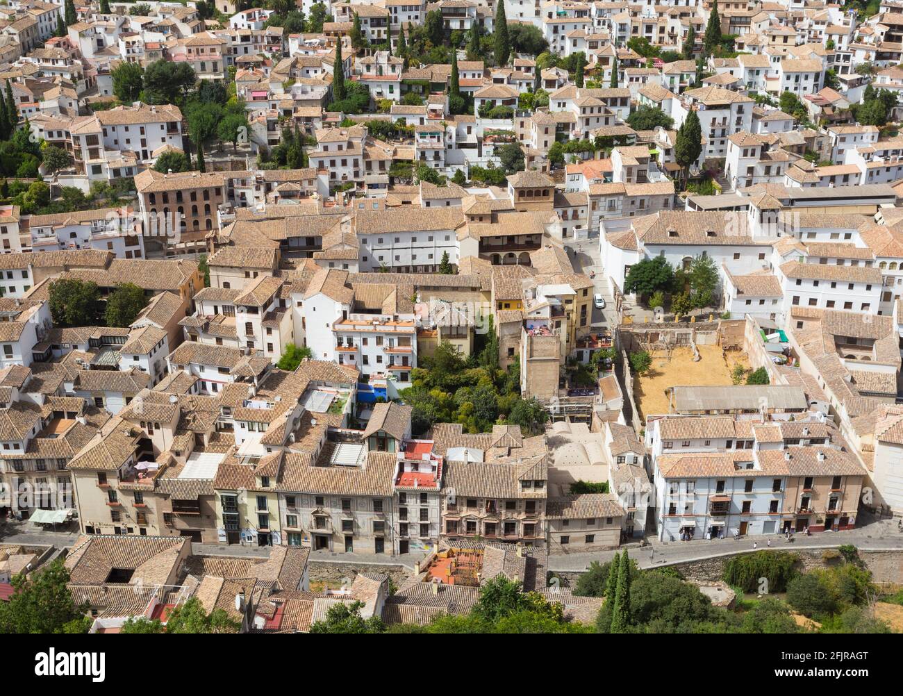 A View of Granada City in Spain from the Alhambra Battlements Stock ...
