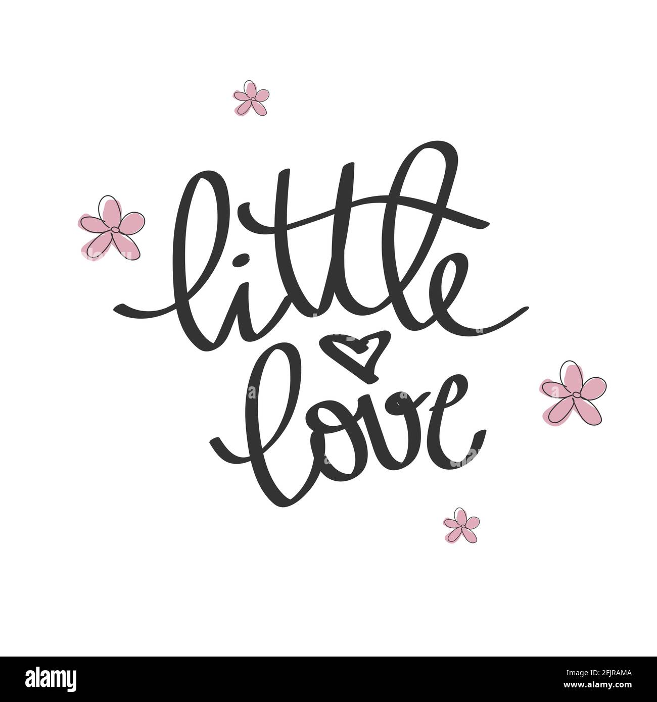 Little love text in handwriting. Decorative slogan about love in ...