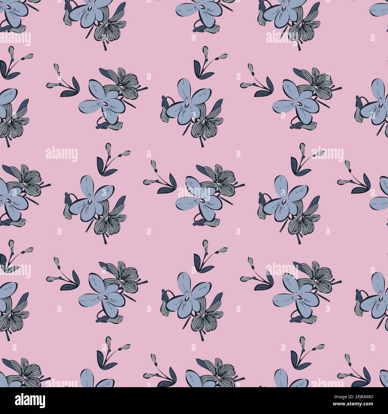 Meadow flowers drawing, bloom in grey color. Floral seamless pattern ...