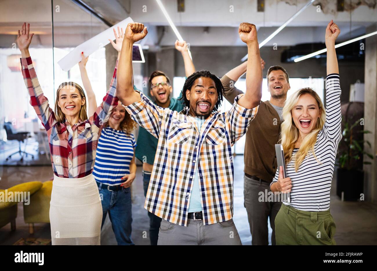Portrait happy architect celebrating hi-res stock photography and ...