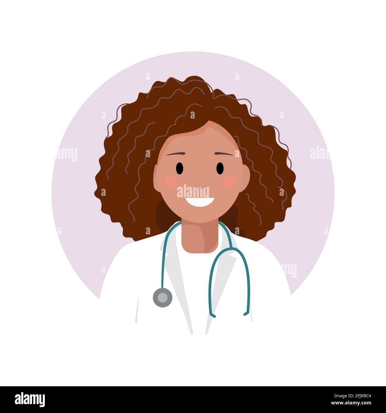 Female doctor avatar. African American woman in the medical coat and ...