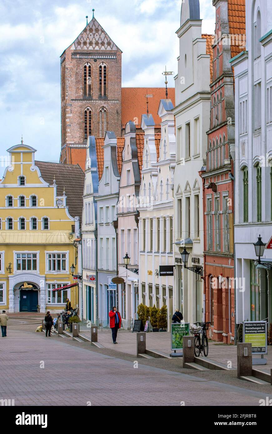 Wismar, Germany. 13th Apr, 2021. Residential buildings restaurants and ...