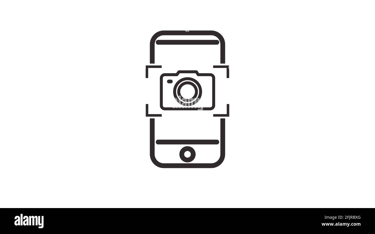 Camera Phone Icon. Vector isolated illustration of a cellphone with a ...