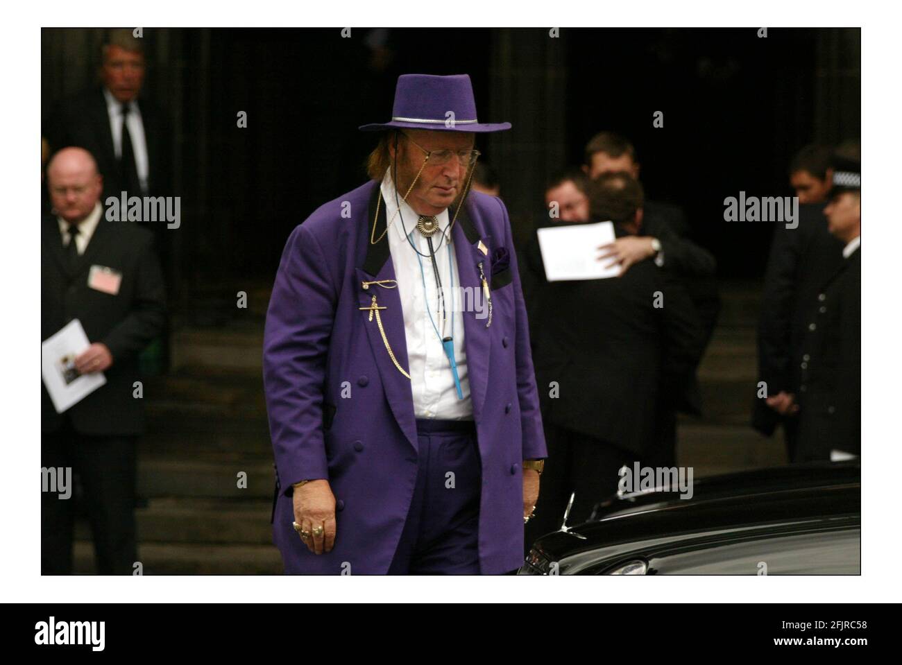 Gaynor Cook with robin cooks son Chris at Robin Cook's Funeral at St ...