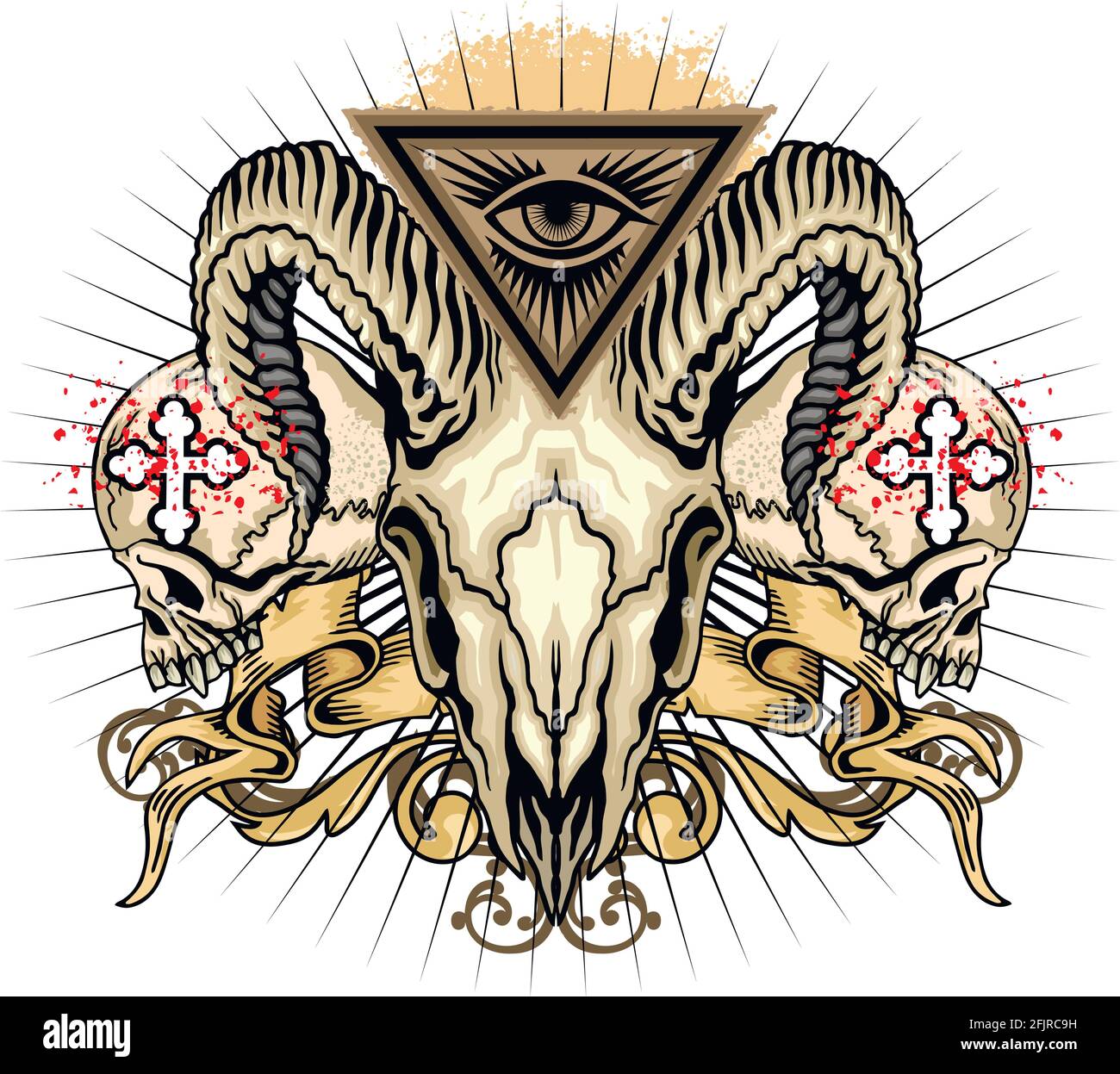 Demon Goat Skull Tattoo