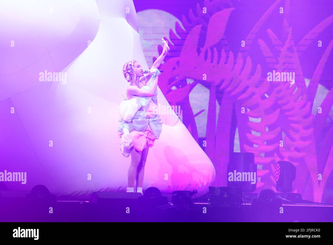 Taipei. 25th Apr, 2021. Jolin Tsai held the concert °Jolin Ugly Beauty± ...
