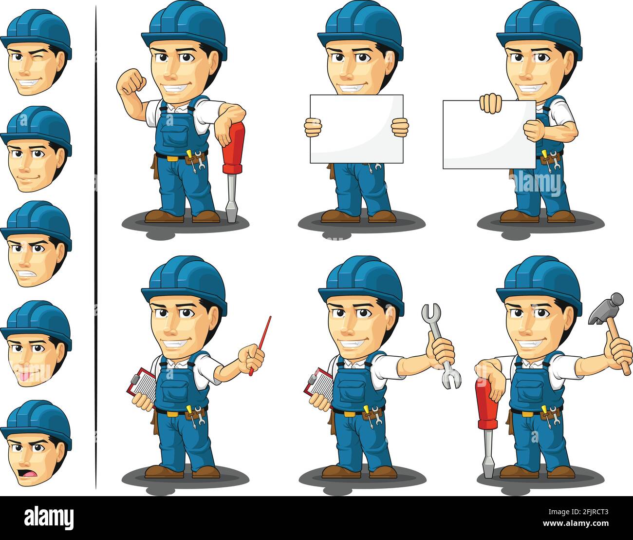 Technician Repairman Electrican Cartoon Mascot Illustration Drawing ...