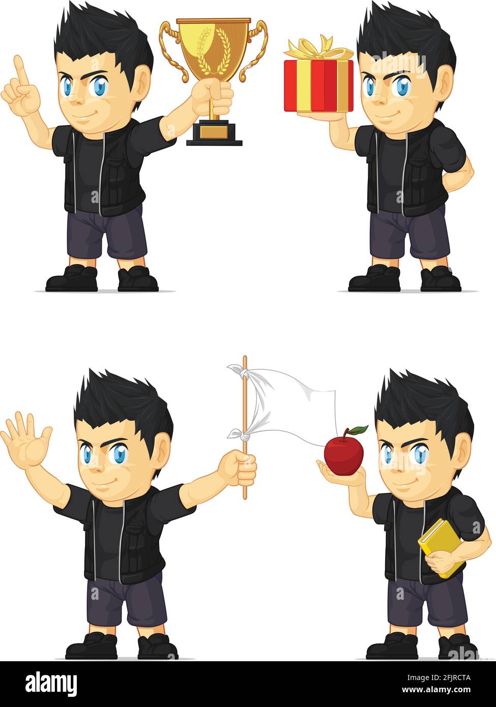 Rocker Musician Boy Customizable Mascot Cartoon Vector Drawing Stock ...