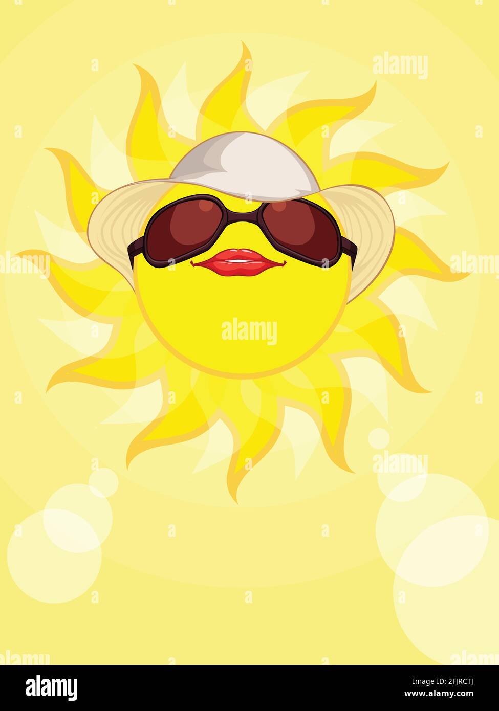 Sun Summer Break Vacation Beach Holiday Cartoon Illustration Vector ...