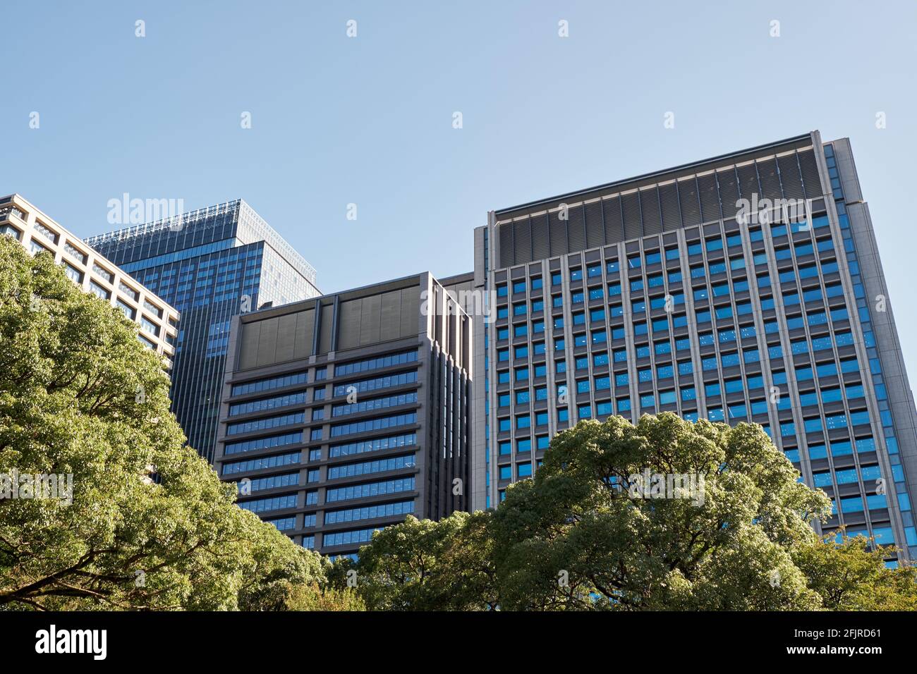 The modern skyscrapers in the Chiyoda City, the commercial center of ...
