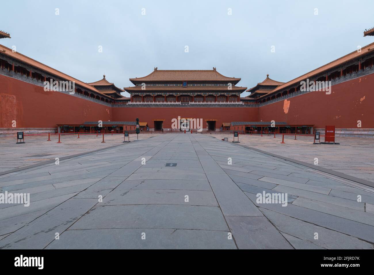 Ancient buildings with red wall in the Forbidden City, Beijing, China ...