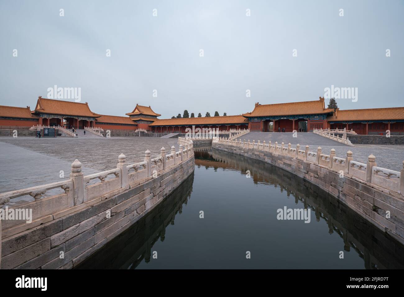 Ancient buildings with red wall in the Forbidden City, Beijing, China ...