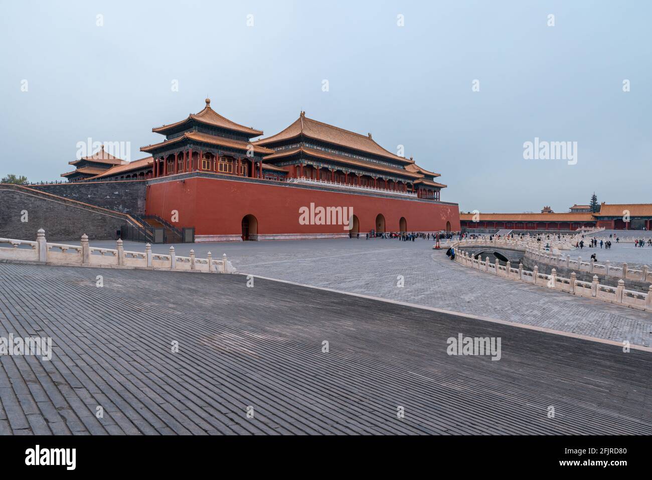 Ancient buildings with red wall in the Forbidden City, Beijing, China ...