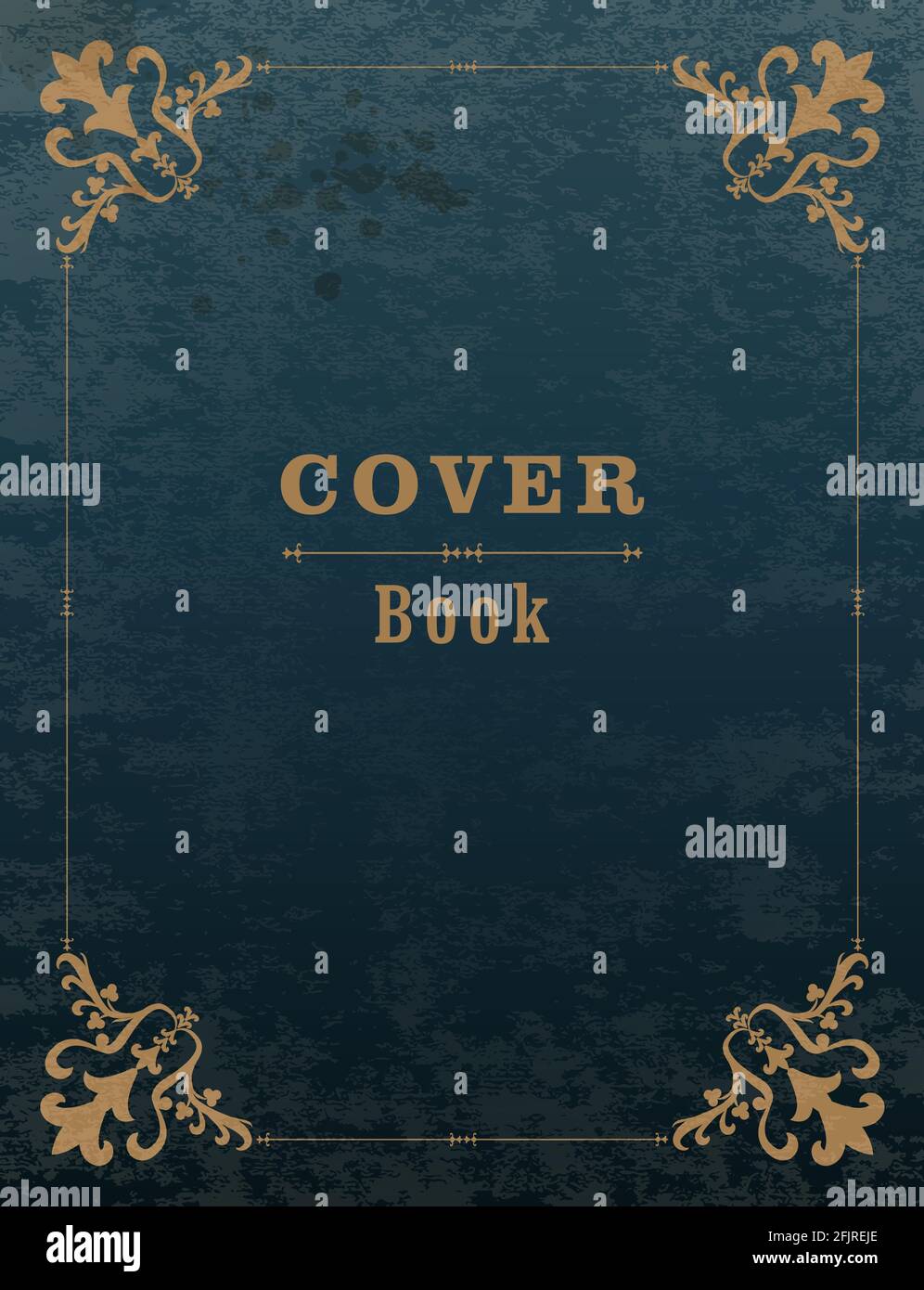 Ornamental old frame. Antique cover book. Aged and stained texture ...