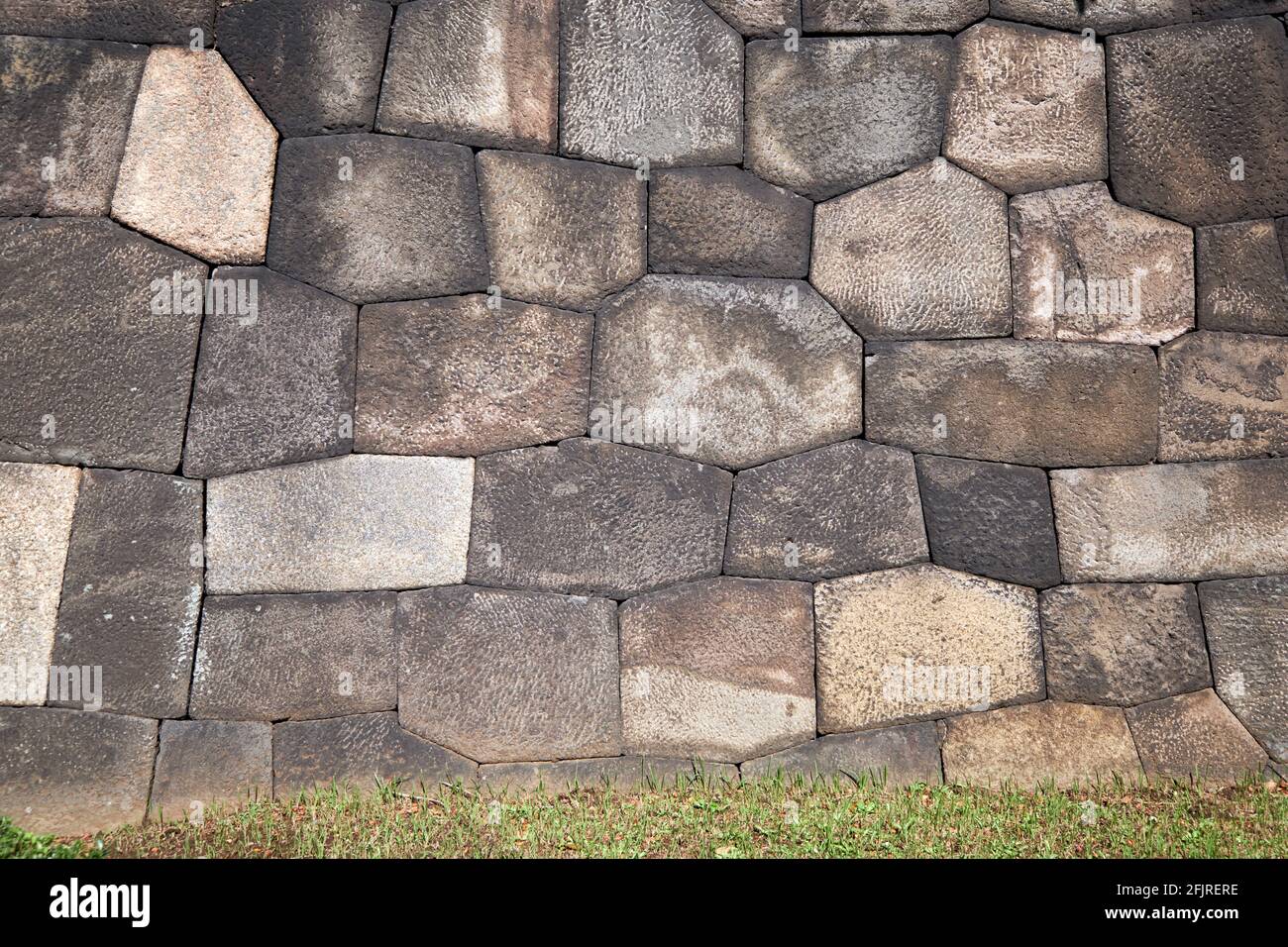 Pattern of old Edo castle masonry made in disordered piling technique ...