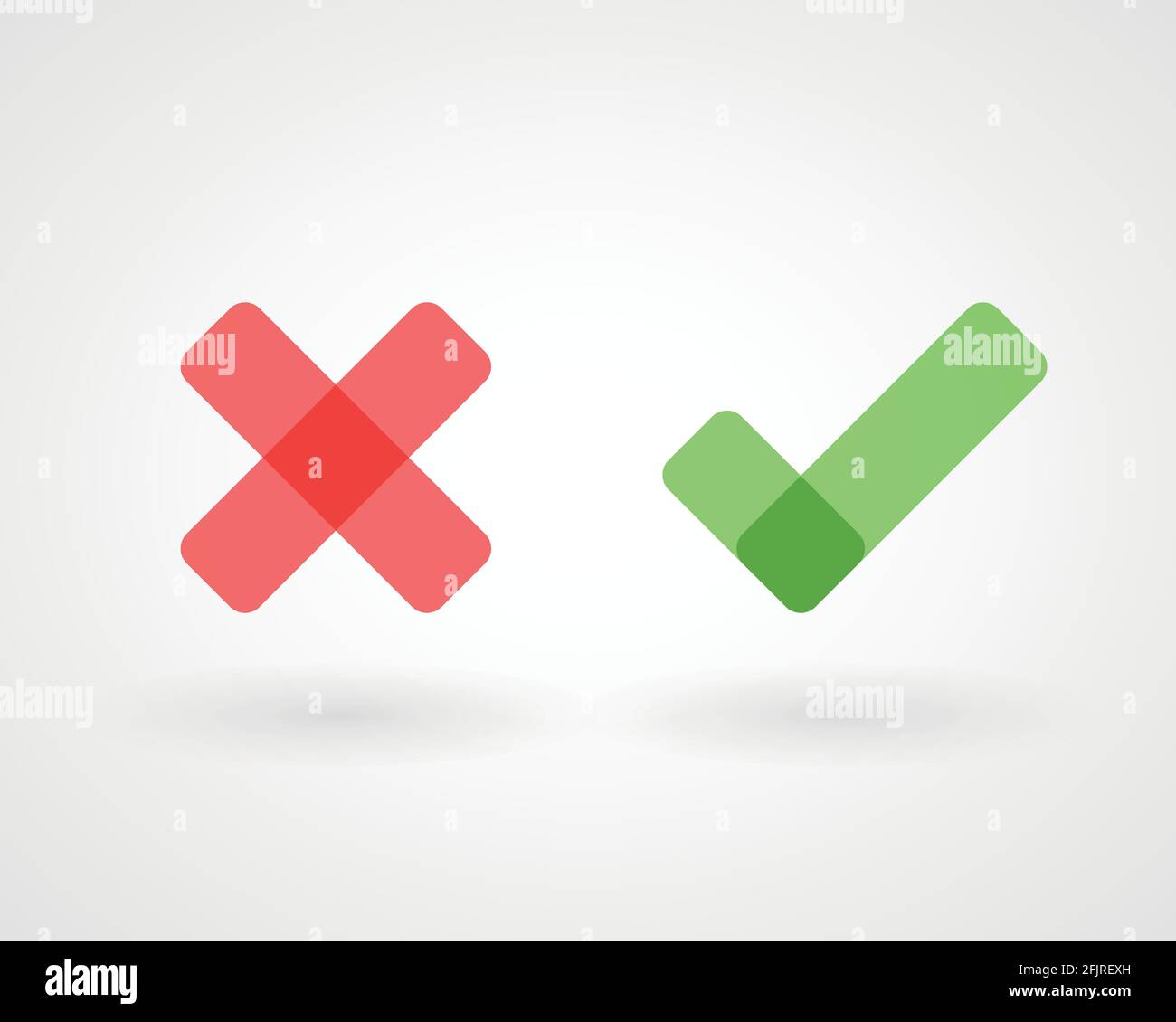 Wrong and right check mark icons. Vector illustration, flat design Stock Vector Image & Art - Alamy