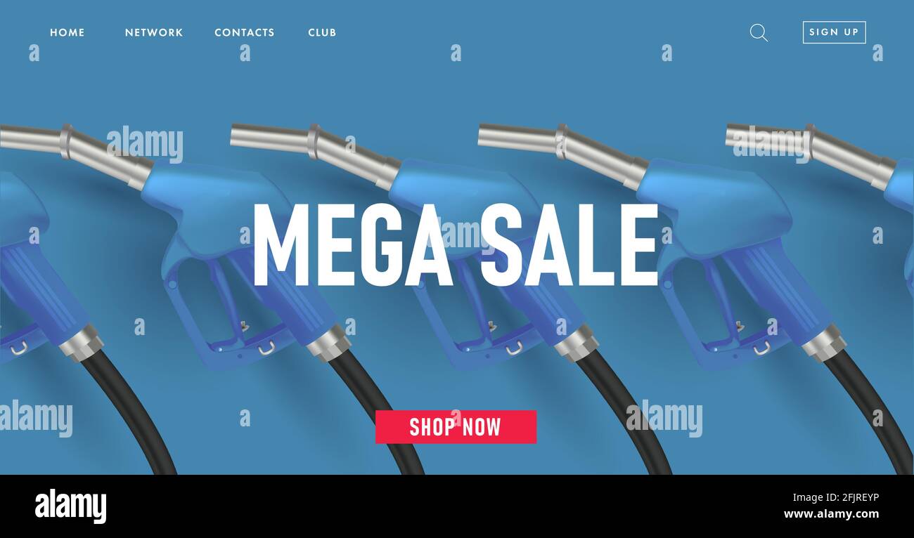 Web banner for gas station landing page with 3d illustration of gas ...