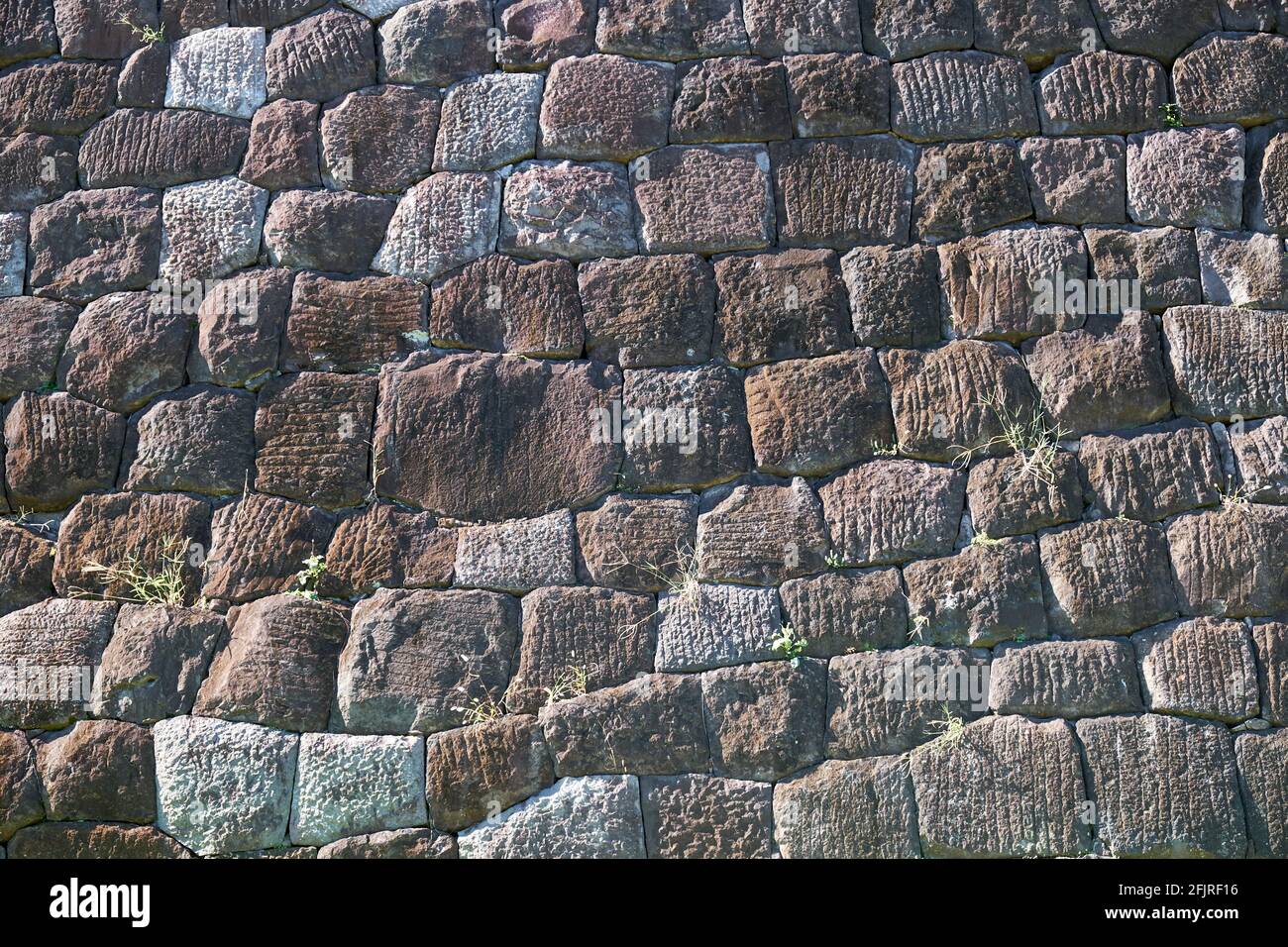Pattern of old Edo castle masonry made in Burdock piling technique used ...