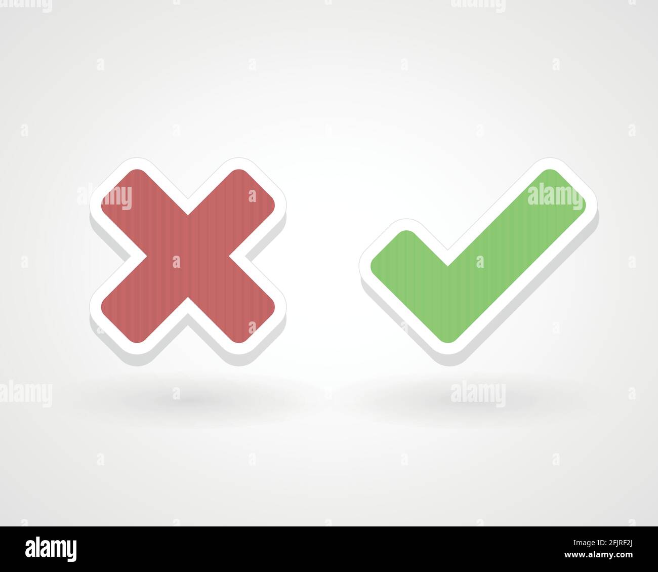 Wrong and ok icons. Positive and negative symbols. Vector illustration ...