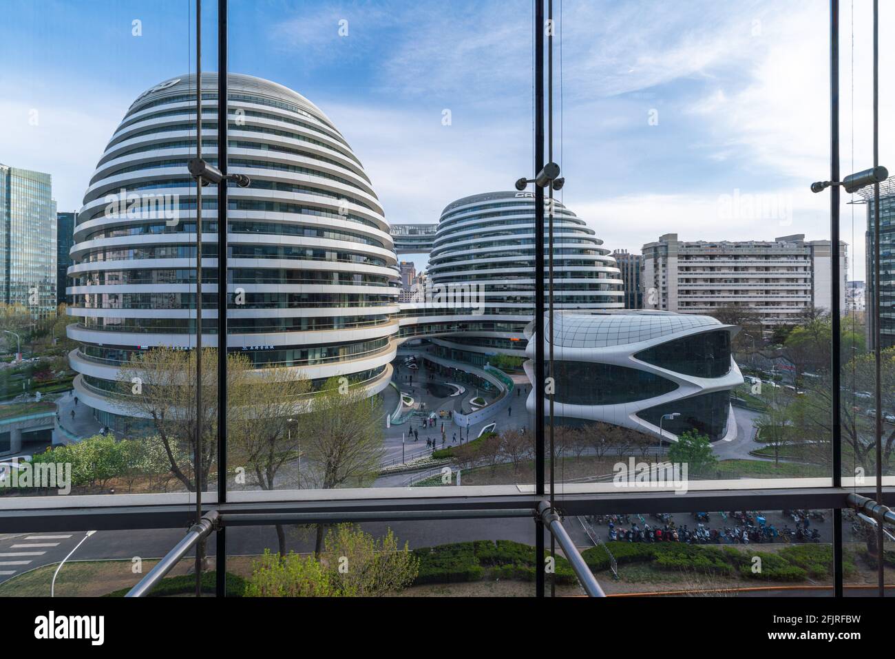 Aerial view of the Galaxy SOHO in Beijing at dusk Stock Photo - Alamy