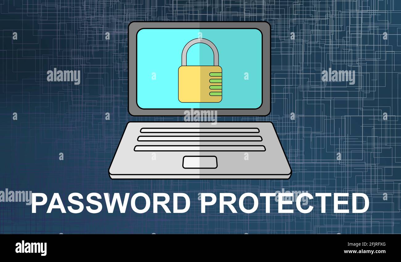 Illustration of a password protected concept Stock Photo - Alamy