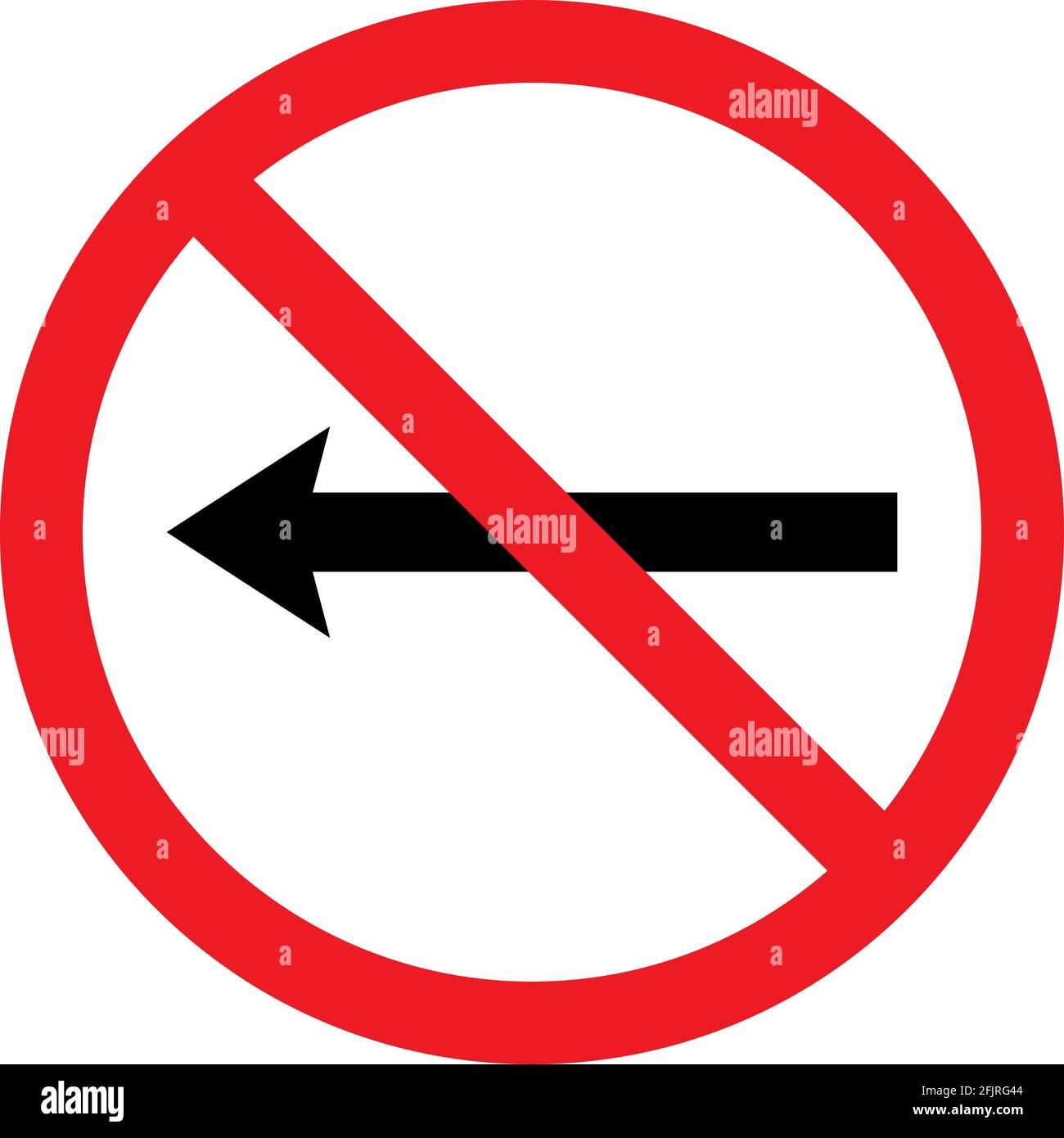 No entry warning sign. It indicates this direction is not allowed to ...