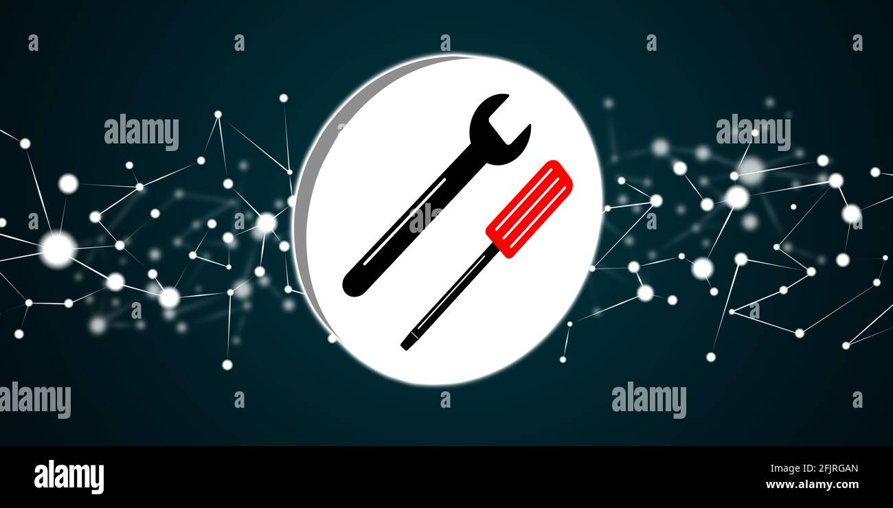 Illustration of a maintenance service concept Stock Photo - Alamy
