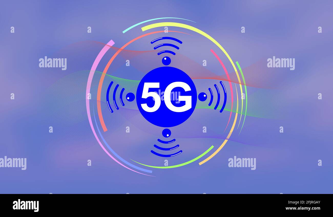 Illustration of a 5g concept Stock Photo - Alamy
