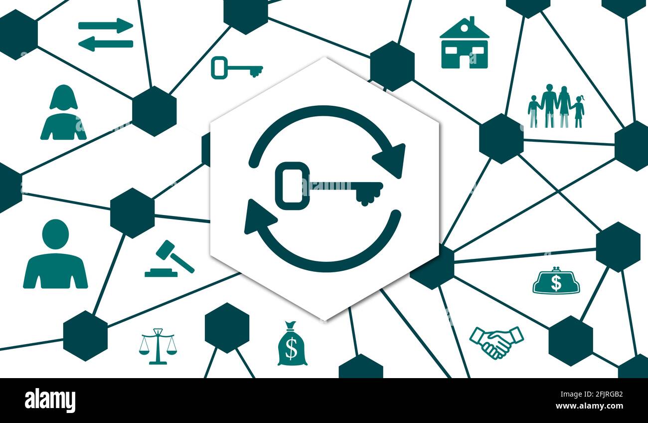 Concept of legacy with connected icons Stock Photo - Alamy