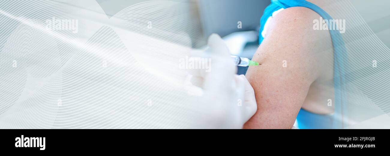 Doctor making an injection to a patient; panoramic banner Stock Photo ...