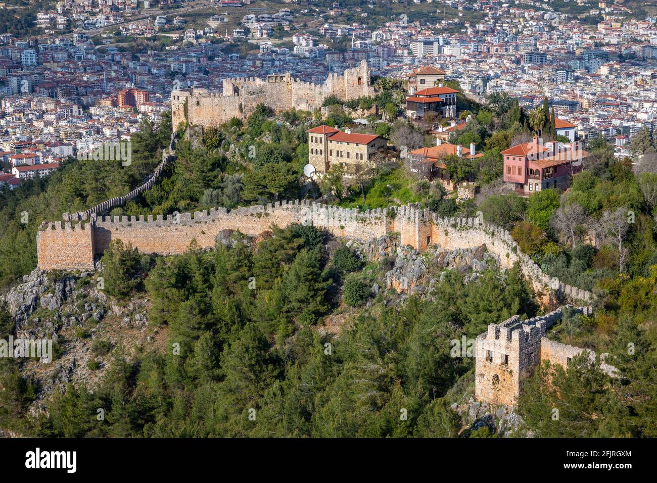 View from top of the Alanya castle in Alanya, Antalya, Turkey on April ...