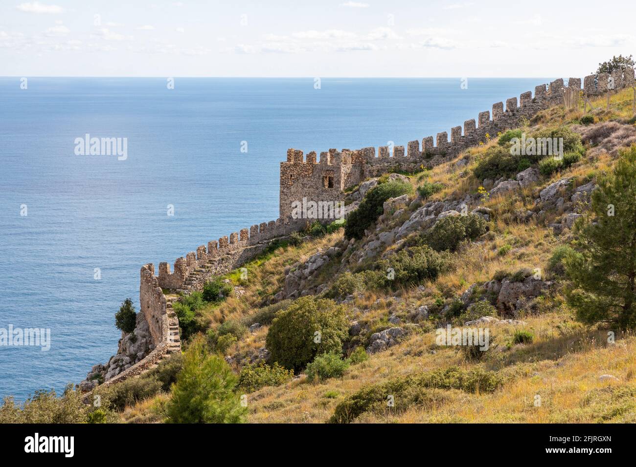 View from top of the Alanya castle in Alanya, Antalya, Turkey on April ...