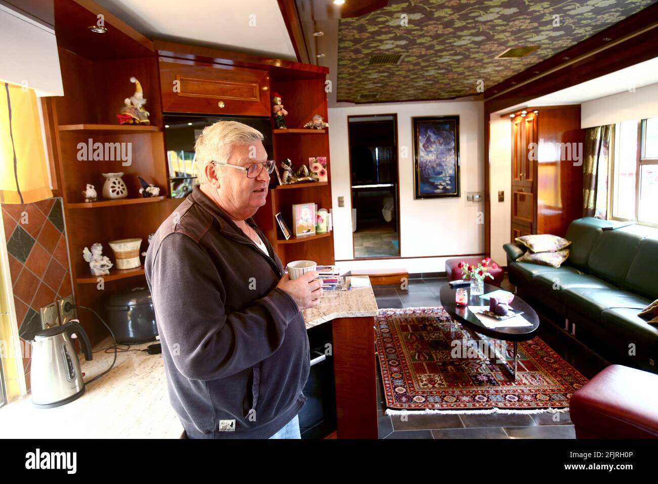 Circus director Bengt Källquist, Cirkus Maximum, shows his touring car ...