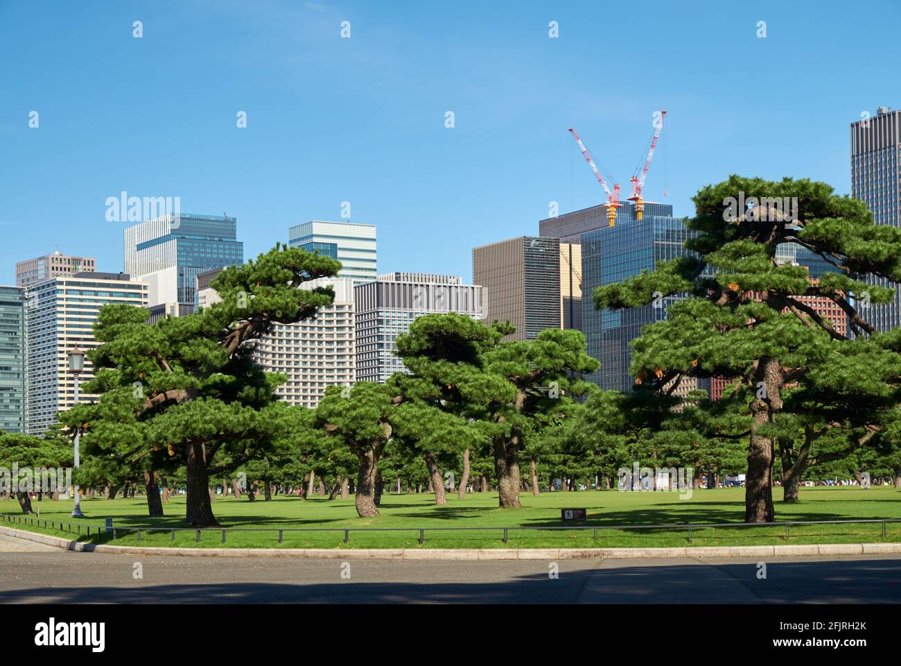 Skyscrapers of Marunouchi commercial and financial district, viewed ...