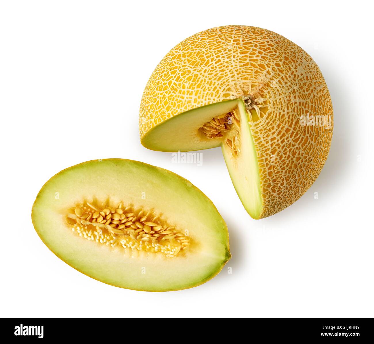 fresh ripe melon isolated on white background, top view Stock Photo - Alamy