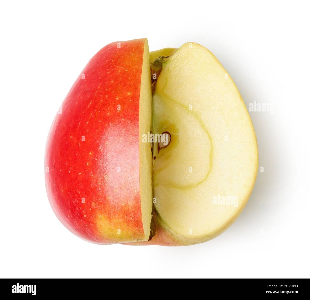 fresh ripe apple isolated on white background, top view Stock Photo - Alamy