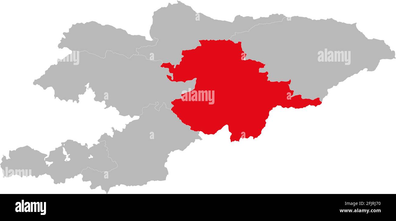 Naryn Province isolated on Kyrgyzstan map. Business Concepts and ...
