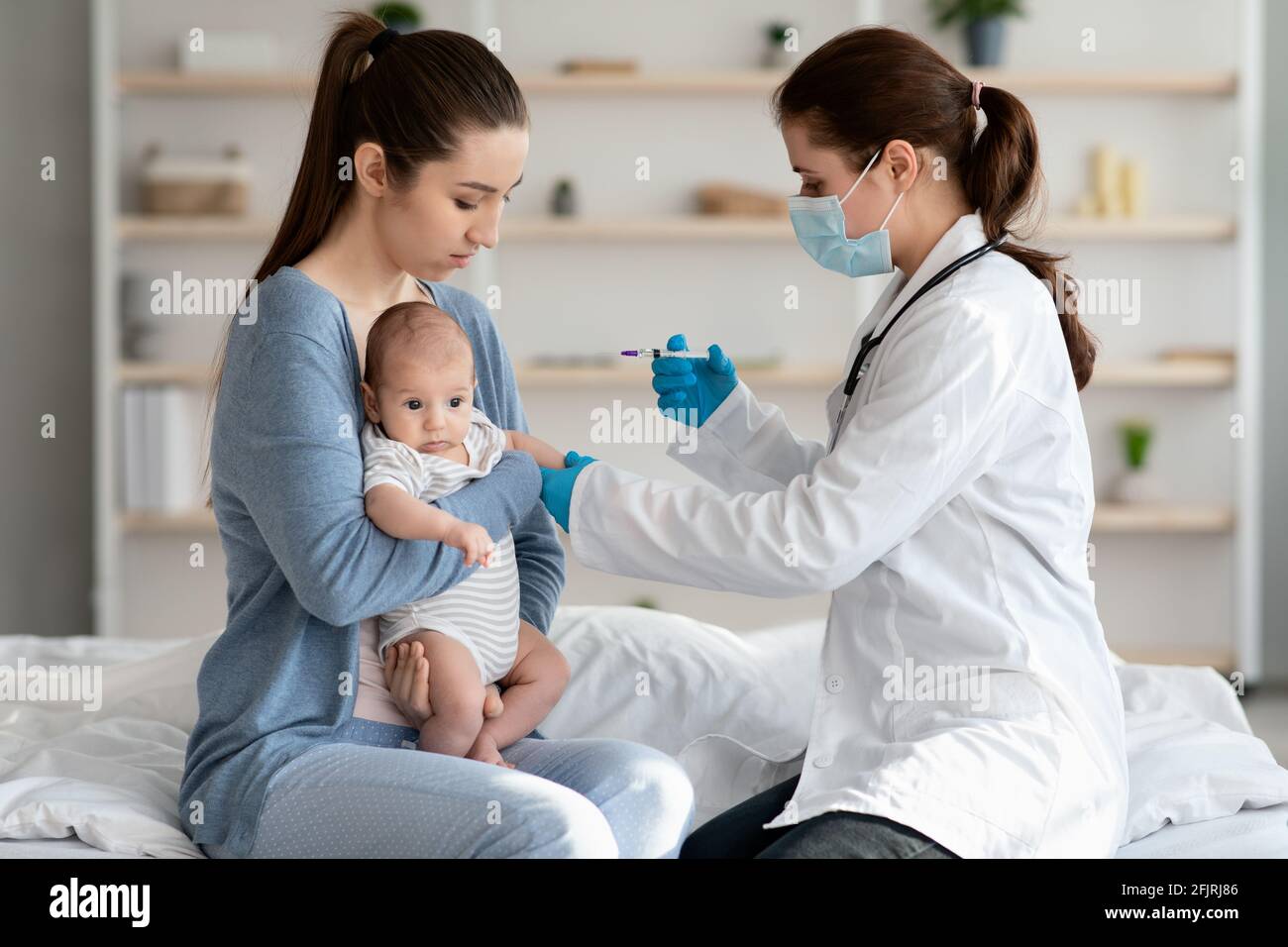 Children Vaccination. Doctor Doing Immunity Strengthening Injection For ...