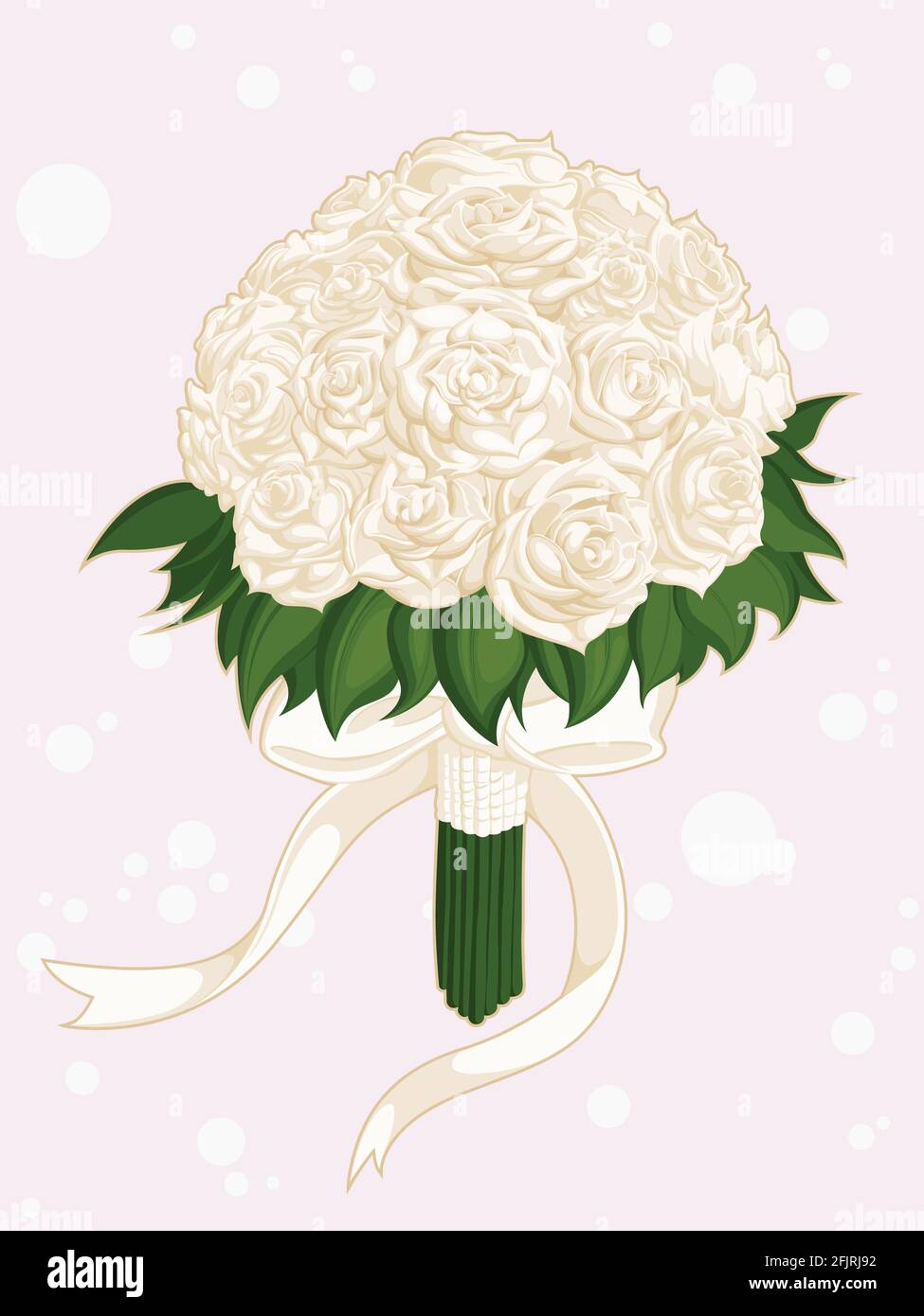 Rose Bridal Flower Wedding Bouquet Cartoon Vector Illustration Drawing ...