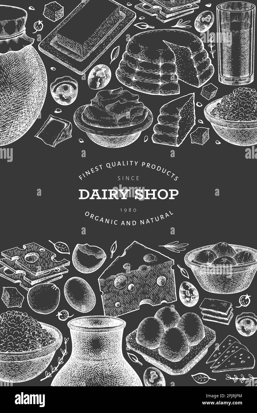 Different milk products cheese cream Stock Vector Images - Alamy