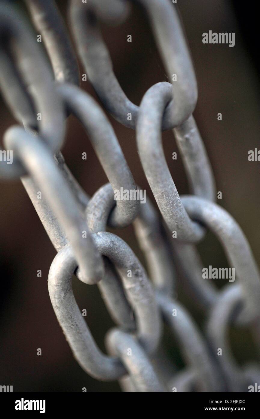 galvanised chain links Stock Photo - Alamy
