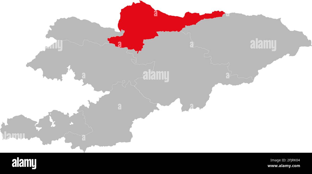 Chuy Province Kyrgyzstan isolated on Kyrgyzstan map. Business Concepts ...