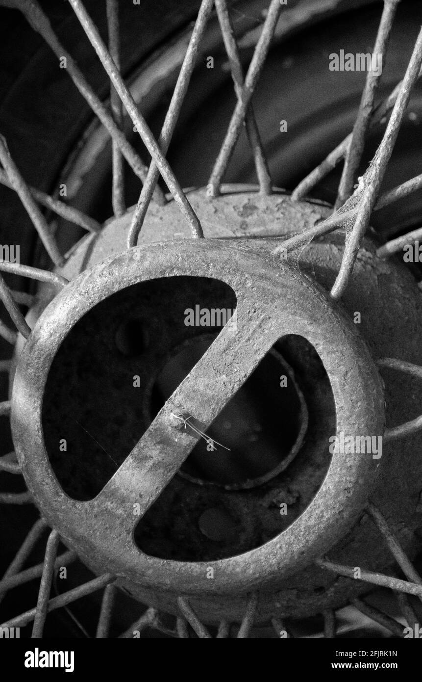 Vintage wheel car hub Black and White Stock Photos & Images - Alamy