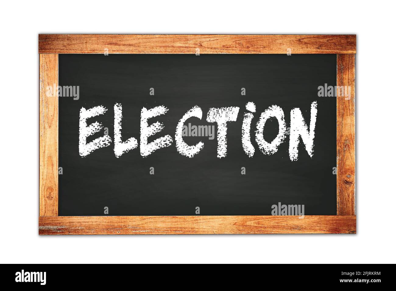 ELECTION text written on black wooden frame school blackboard Stock ...