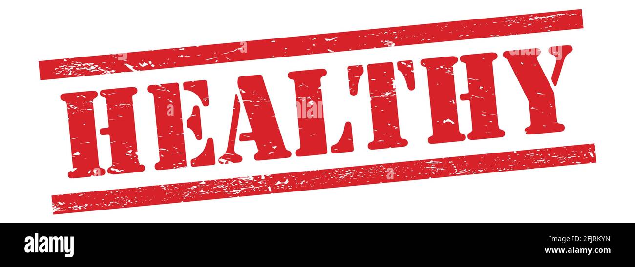 HEALTHY text on red grungy vintage rubber stamp Stock Photo - Alamy