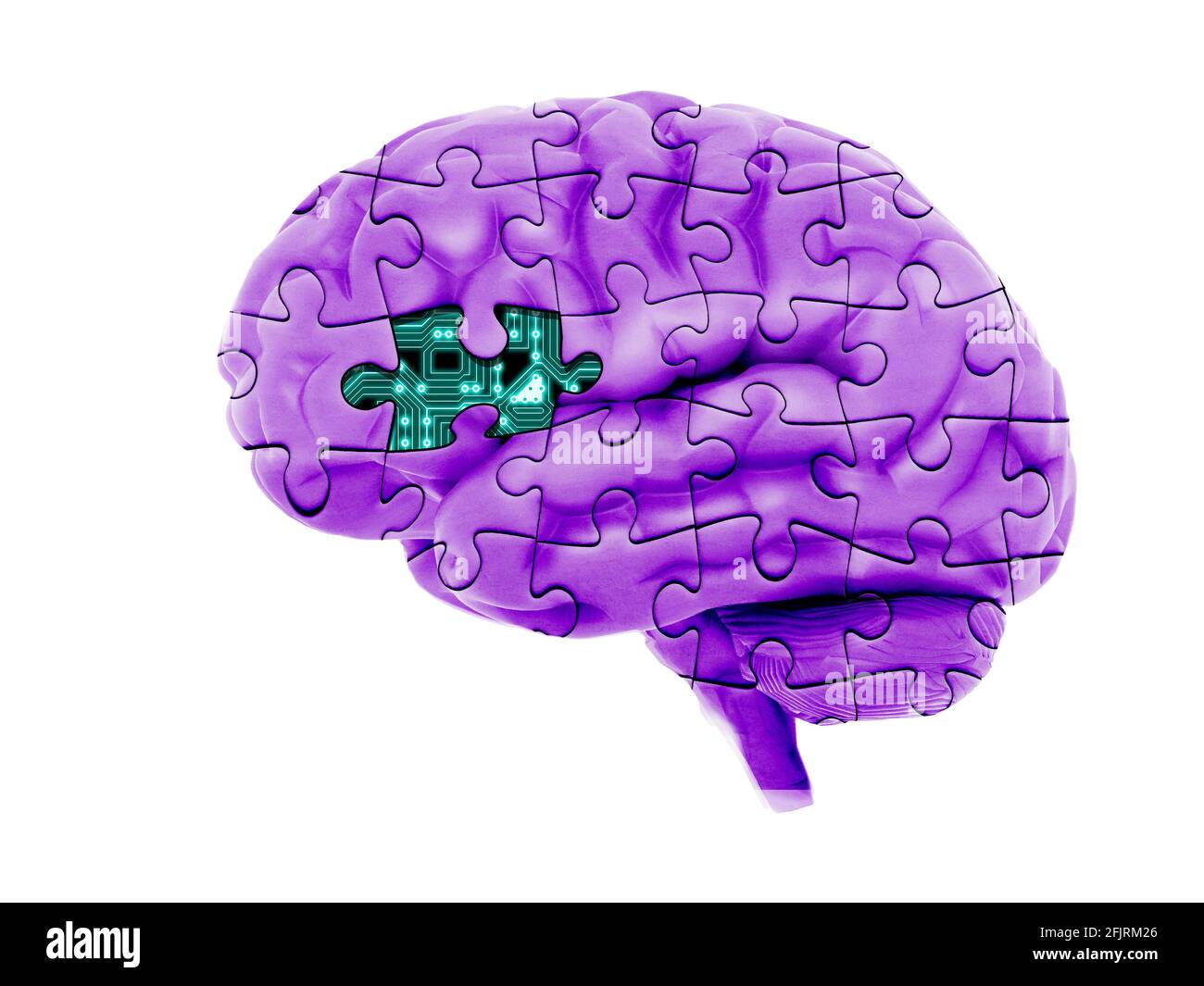 Illustration human brain jigsaw puzzle hi-res stock photography and ...