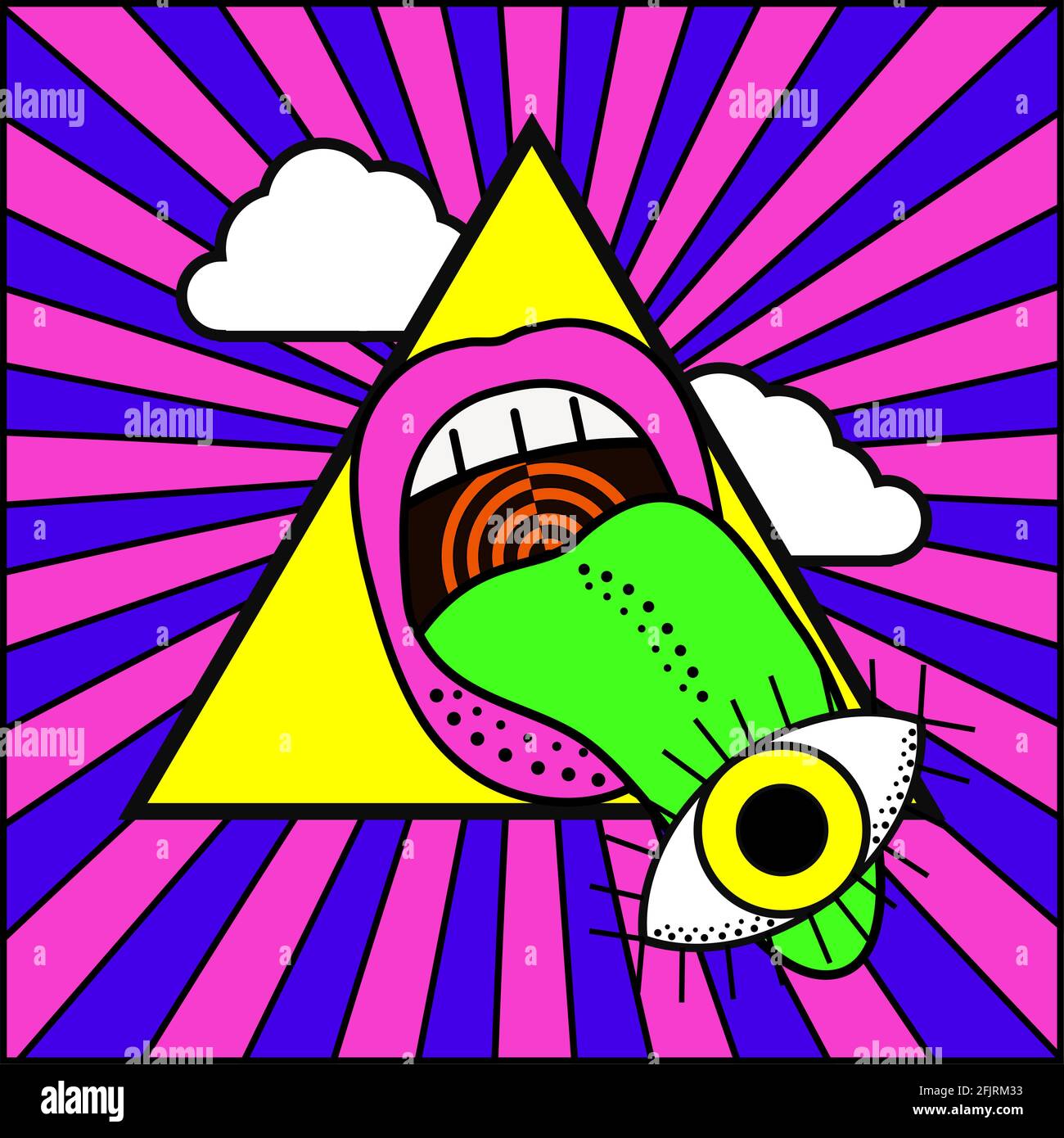 human symbols collage contemporary artwork surrealism acid colors on ...