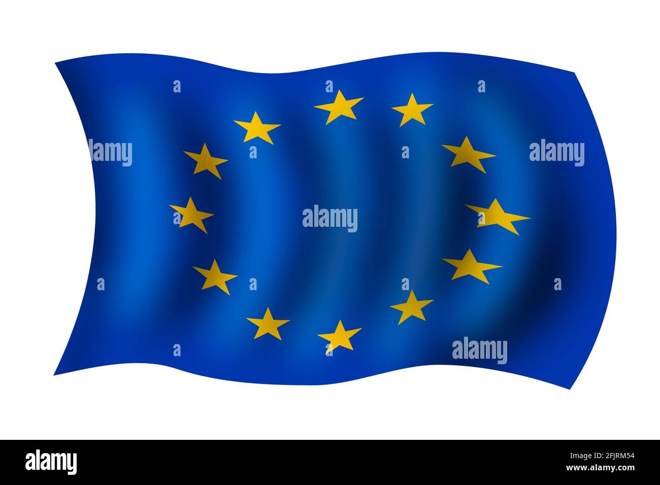 Waving flag of European union. Illustration of EU flag without flagpole ...