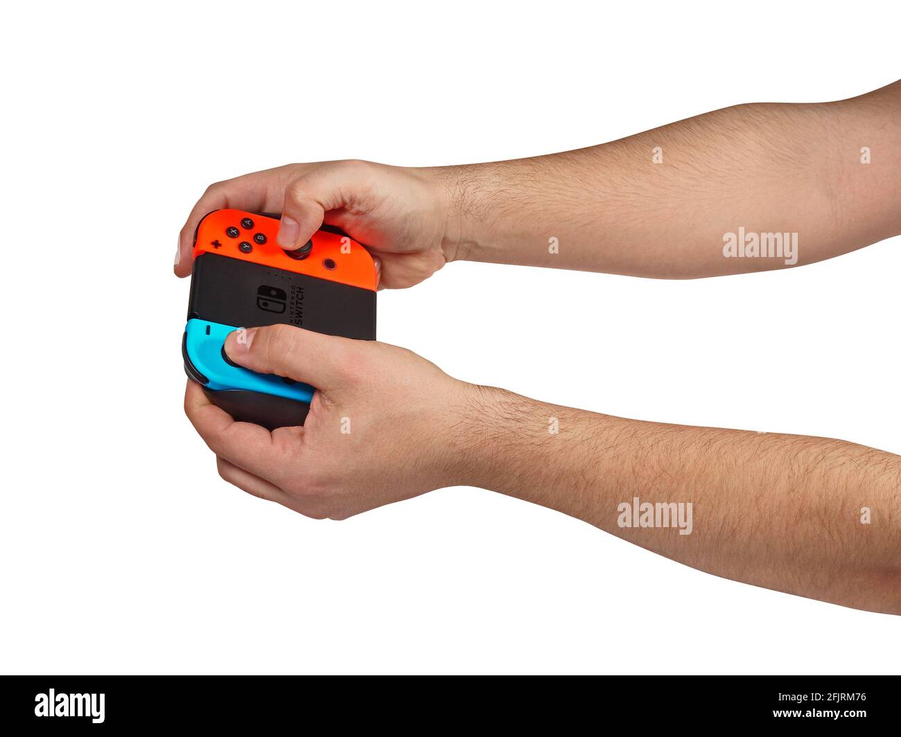 Video game console controller in gamer hands playing videogame.Game ...